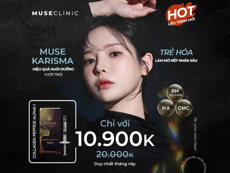 Liệu trình tiêm Karisma trẻ hóa da xóa nếp nhăn tại Muse Clinic
