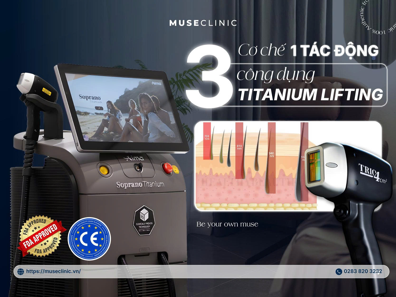 Titanium Lifting - Trẻ hóa da 3IN1 nâng cơ – sáng da – gọn mặt